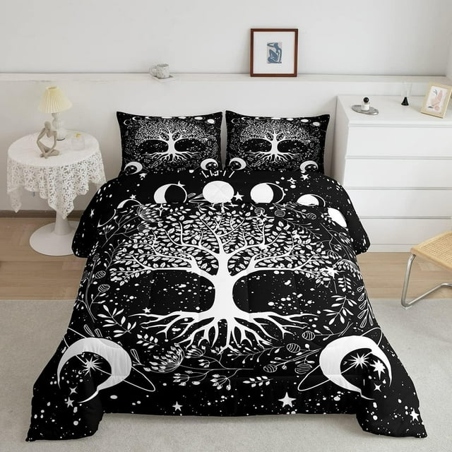 Tree of Life Comforter Set Queen Size Sun and Moon Bedding Teens Boho ...