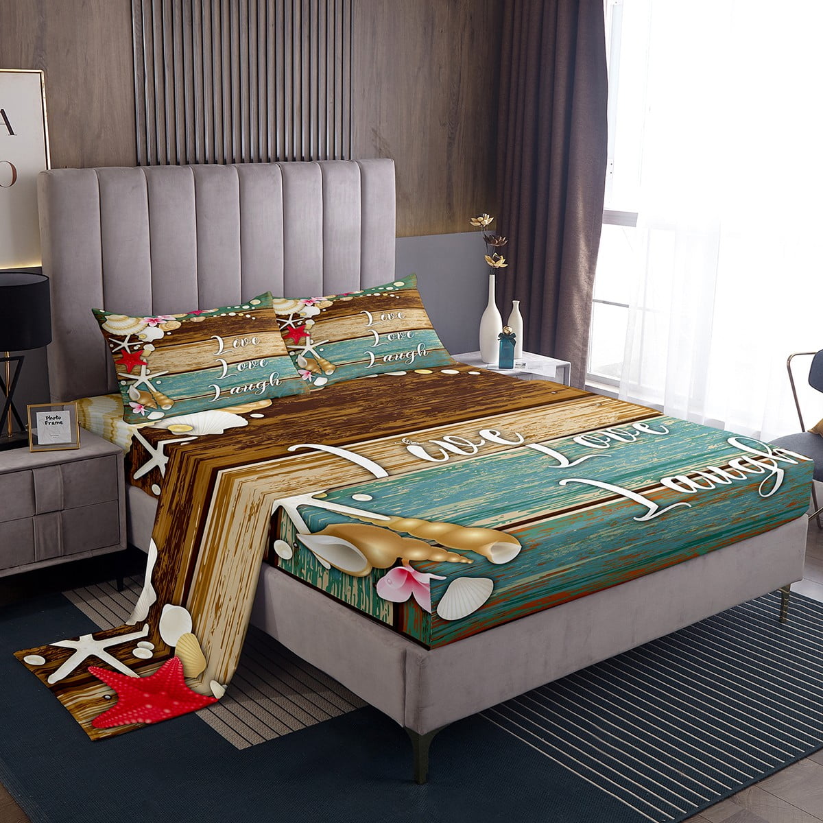 YST Tropical Beach Bed Sheets Set Rustic Farmhouse Twin Size Sheet Sets ...