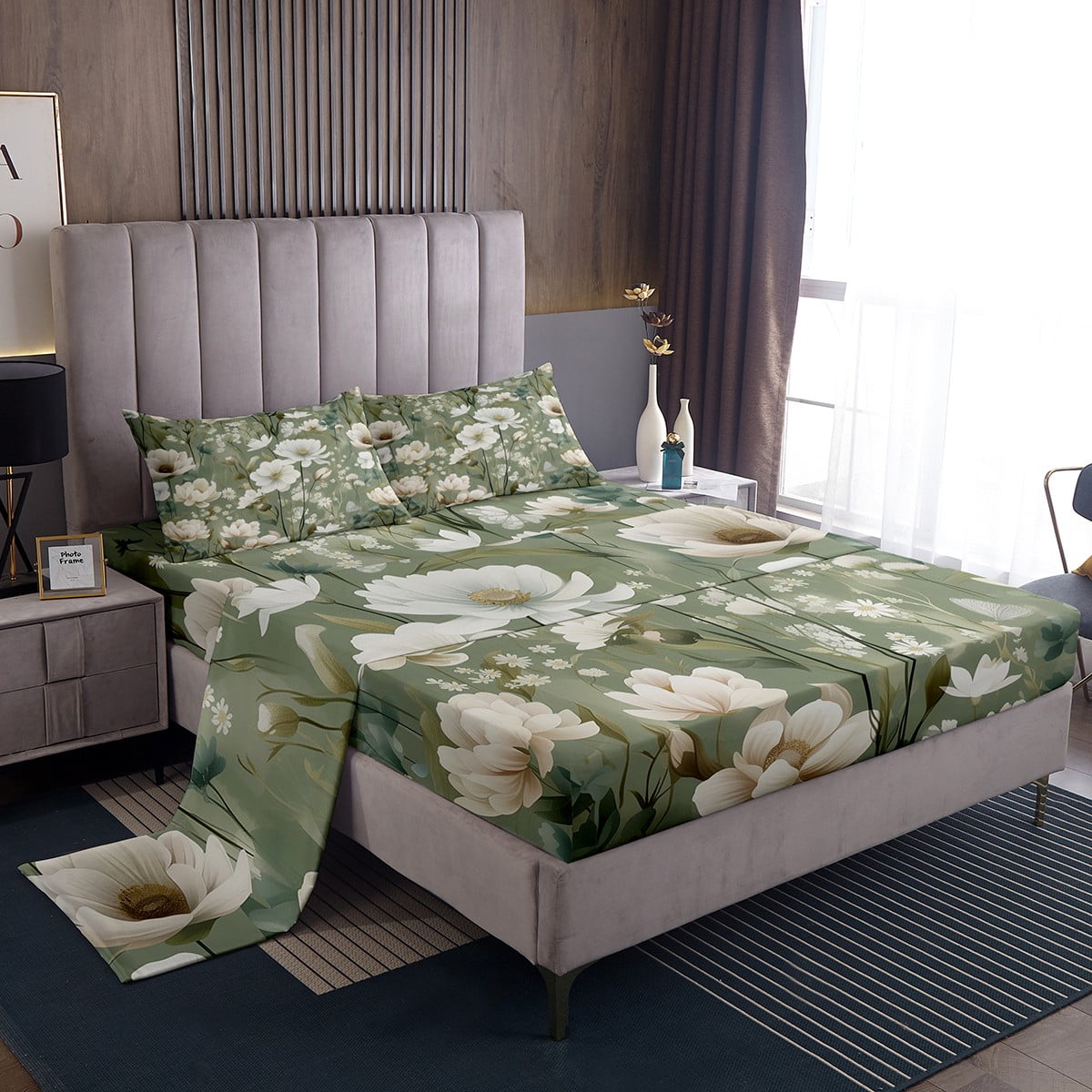 Erosebridal Tropical Floral Bedding King Size Daisy Blossoms Bed Sheets ...