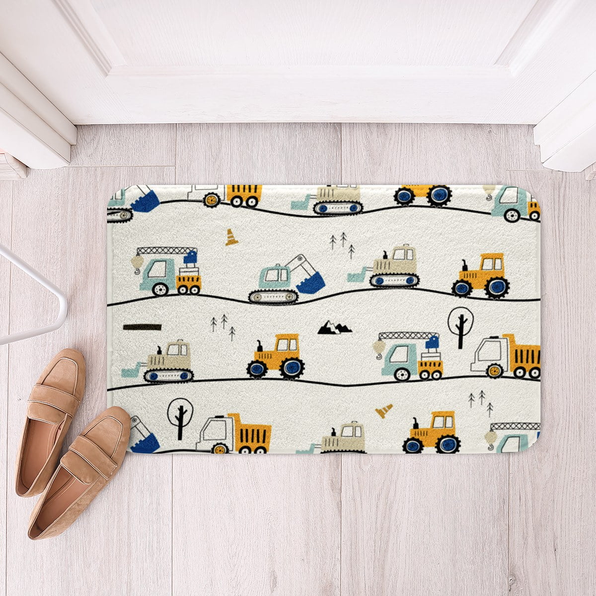 YST Truck Bathroom Rugs for Boys Girls Kids,Cartoon Tractor Bath Rugs ...