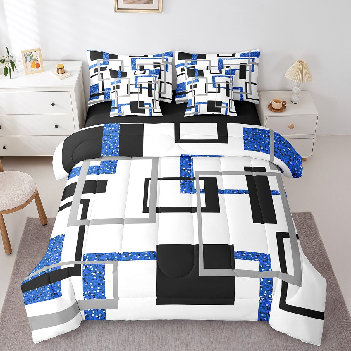 Erosebridal Twin 7 Pcs Comforter Set Mid Century Modern Bedding Sets ...