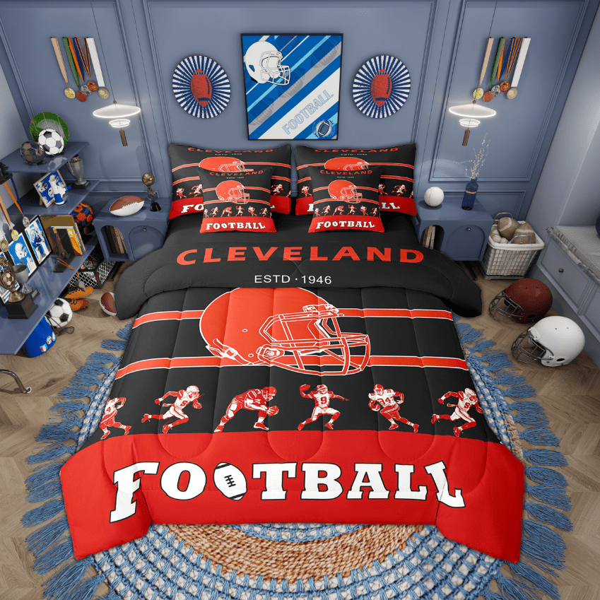 Twin Comforter Set - 7 Pieces Football Bedding Sets Twin Bed in a Bag ...
