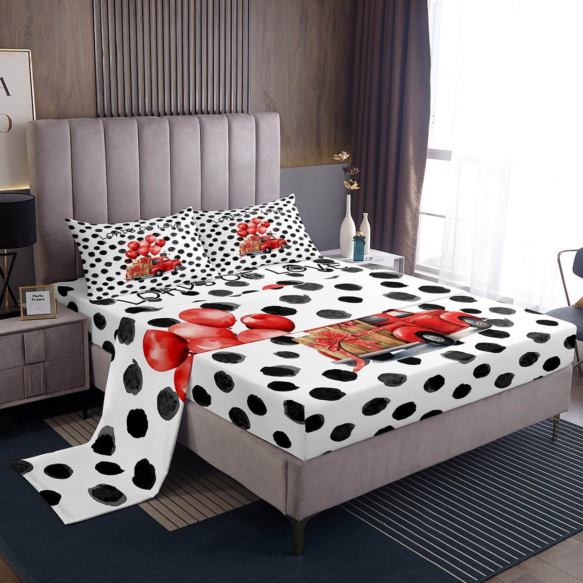 YST Twin Sheet Set for Boys Girls Love Sheets Valentine's Day Gifts Bed ...