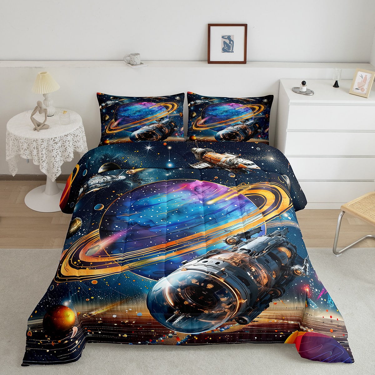 YST Universe Galaxy Comforter Set Twin For Kids Boys Girls Trippy Outer ...