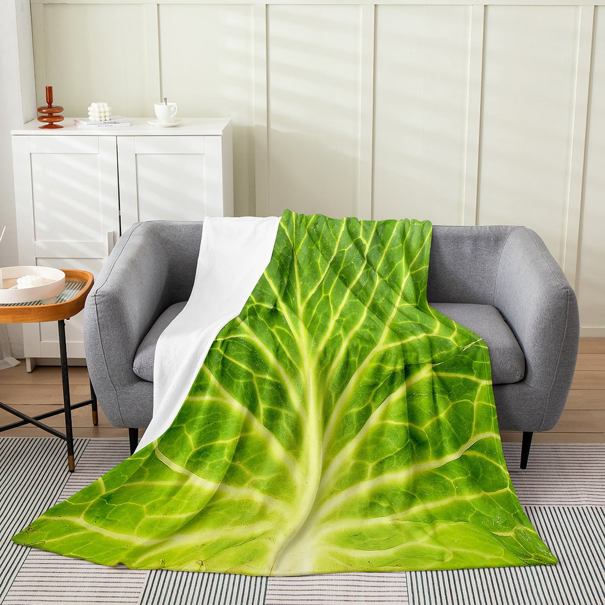 Vegetable Blanket for Adult,Green Lettuce Throw Blanket Queen 90x90 ...