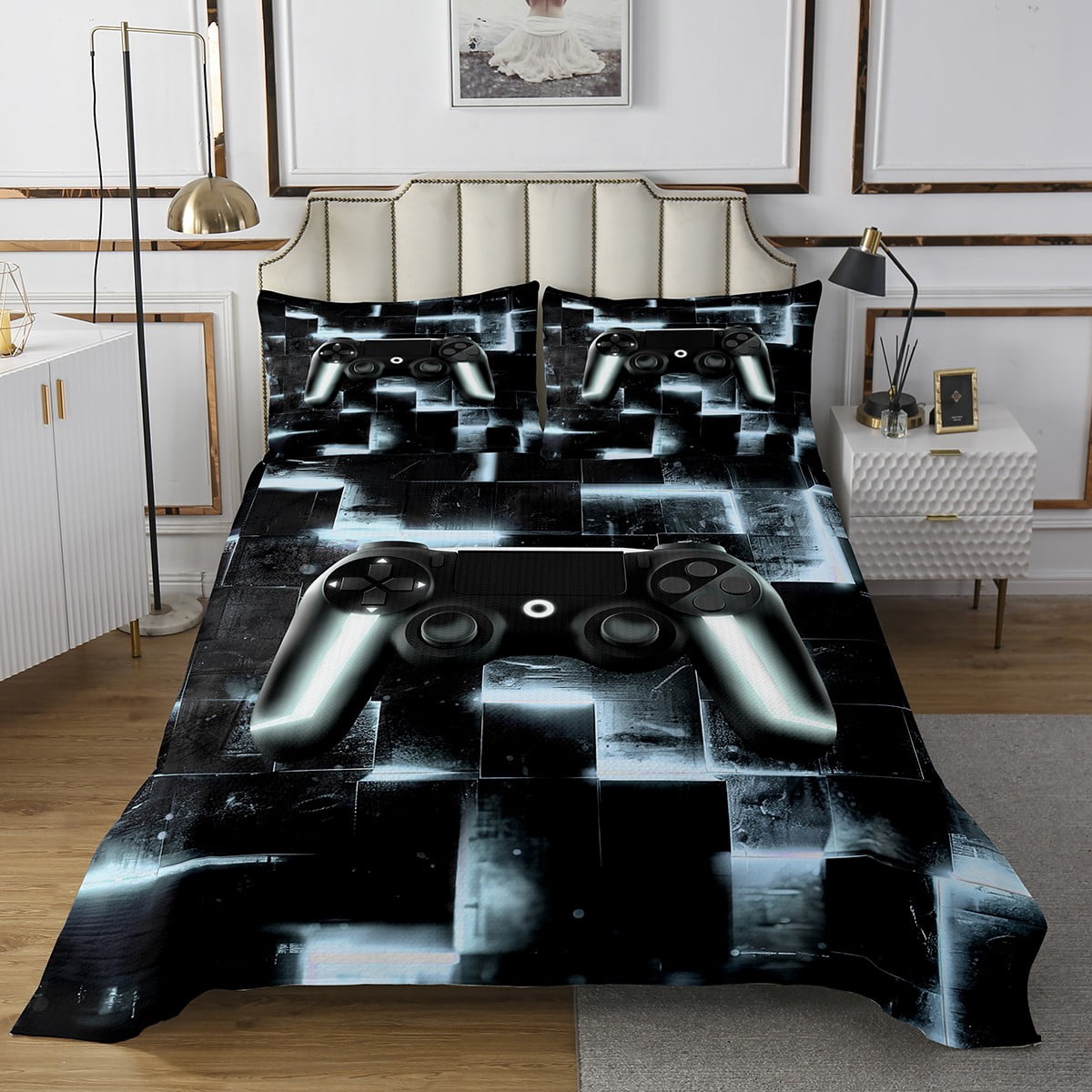 YST Video Game King Quilt Set for Boys Kids Teens Aesthetic Neon Plaid ...