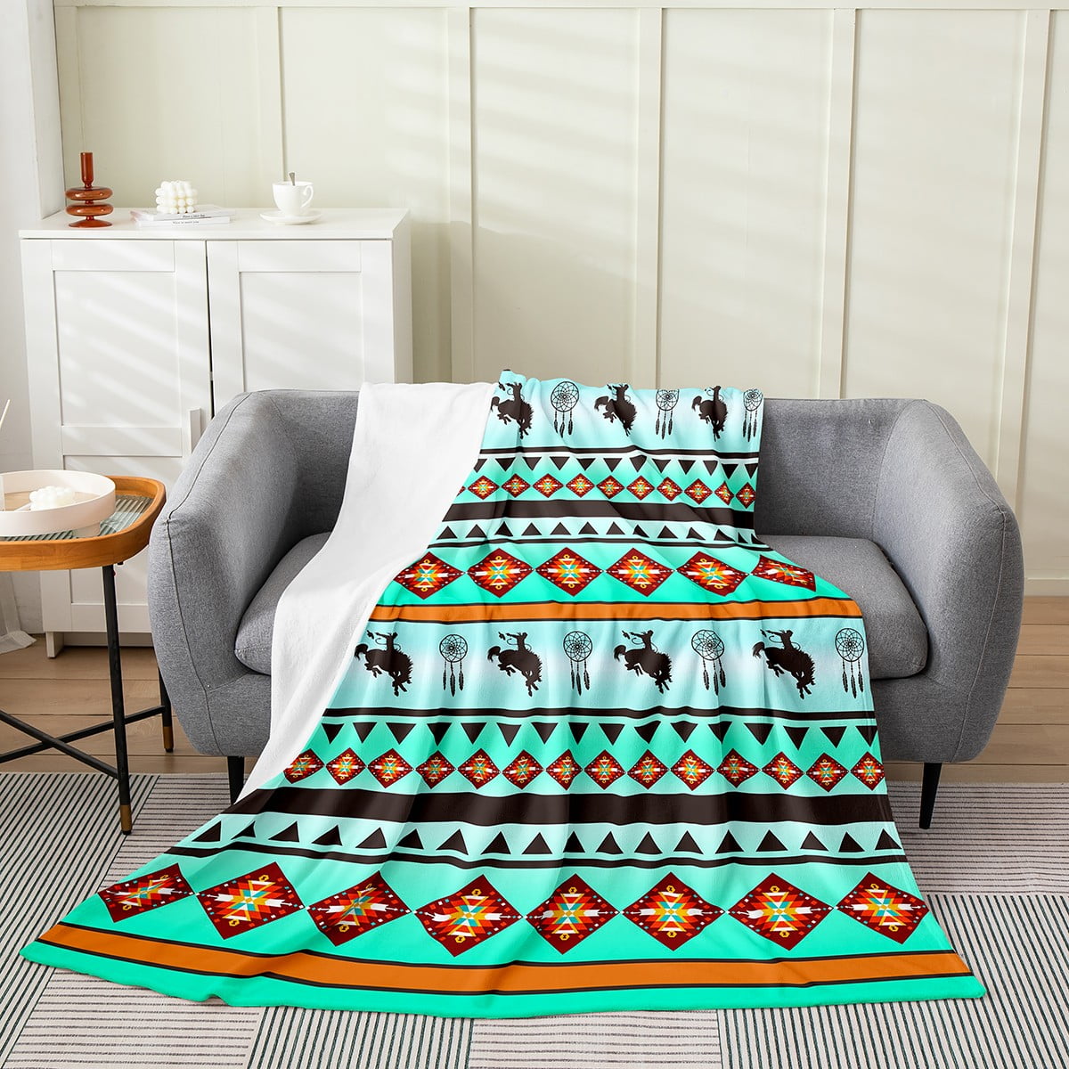 Vintage Aztec Throw Blanket Throw 50x60 inch,Cowboys Fleece Blanket for ...