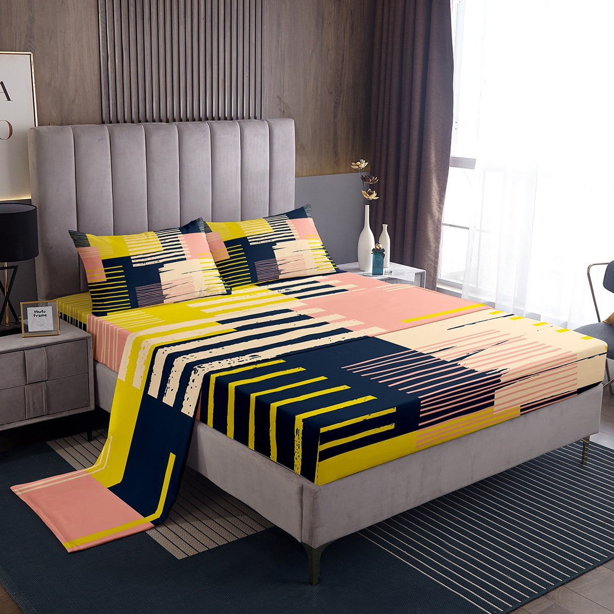 YST Vintage Mid Century Queen Sheets Retro Minimalism Bed Set Hippie ...