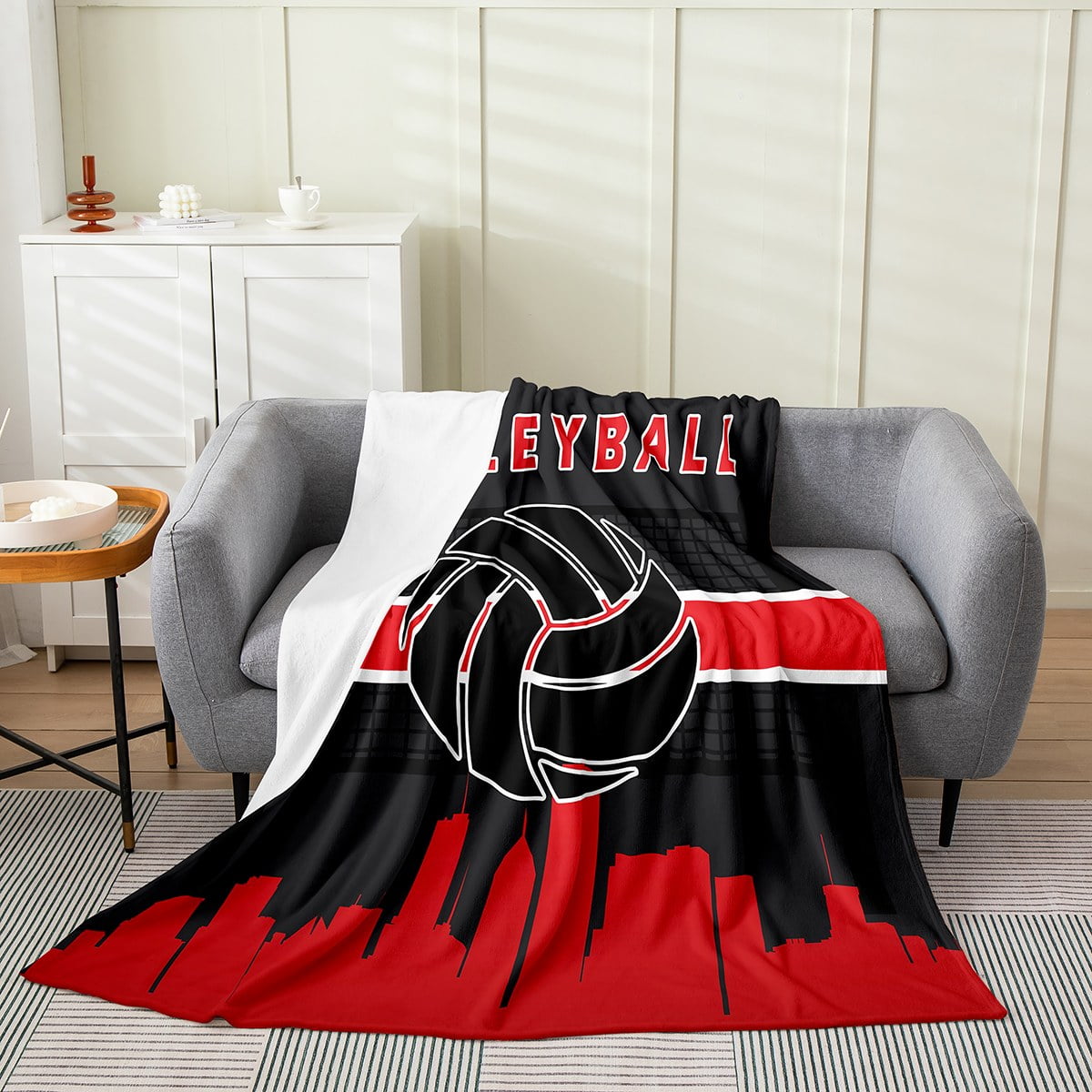 Volleyball Fleece Blanket Queen 90x90 Volleyball Gaming Blanket ...