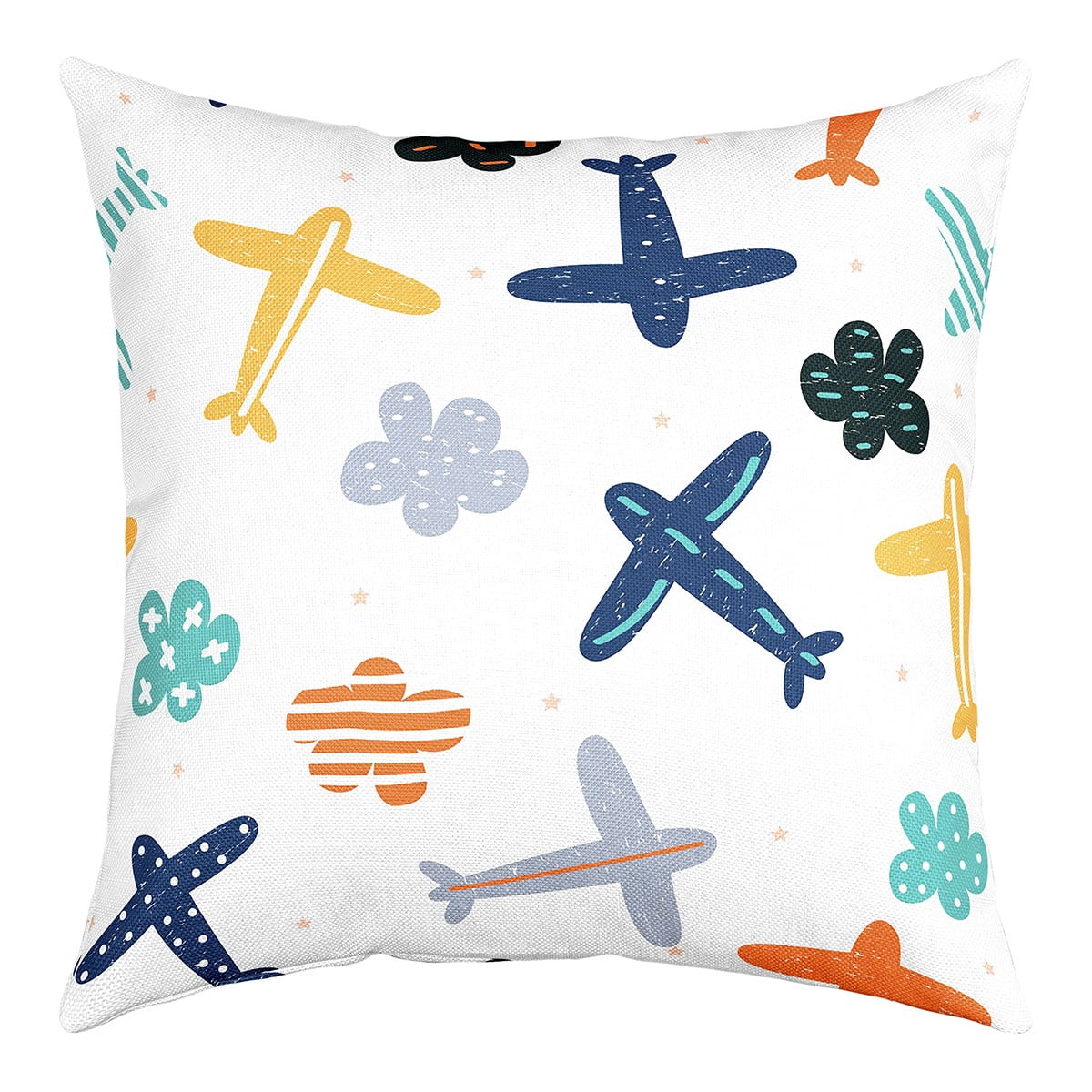 Watercolor Aviation Aircraft Pillow Cover,Cartoon Airplane Throw Pillow ...