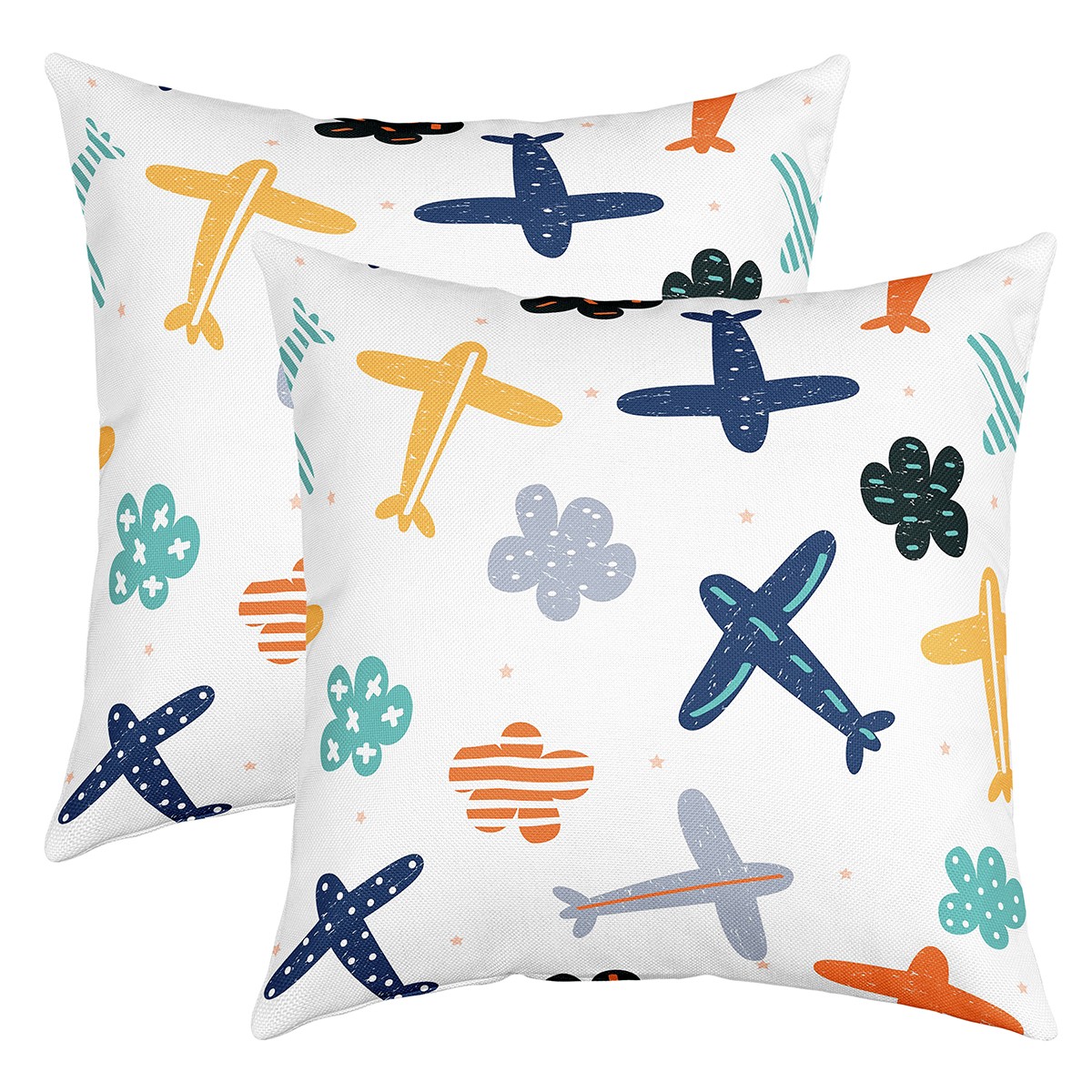 YST Watercolor Aviation Aircraft Pillow Covers for Girls,Cartoon ...