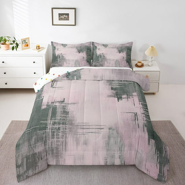 Watercolor Comforter Set Twin Size,Modern Abstract Bedding Set Teens ...