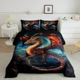 YST Watercolor Dragon Comforter Set for Boys Girls Gradient Red Animal ...