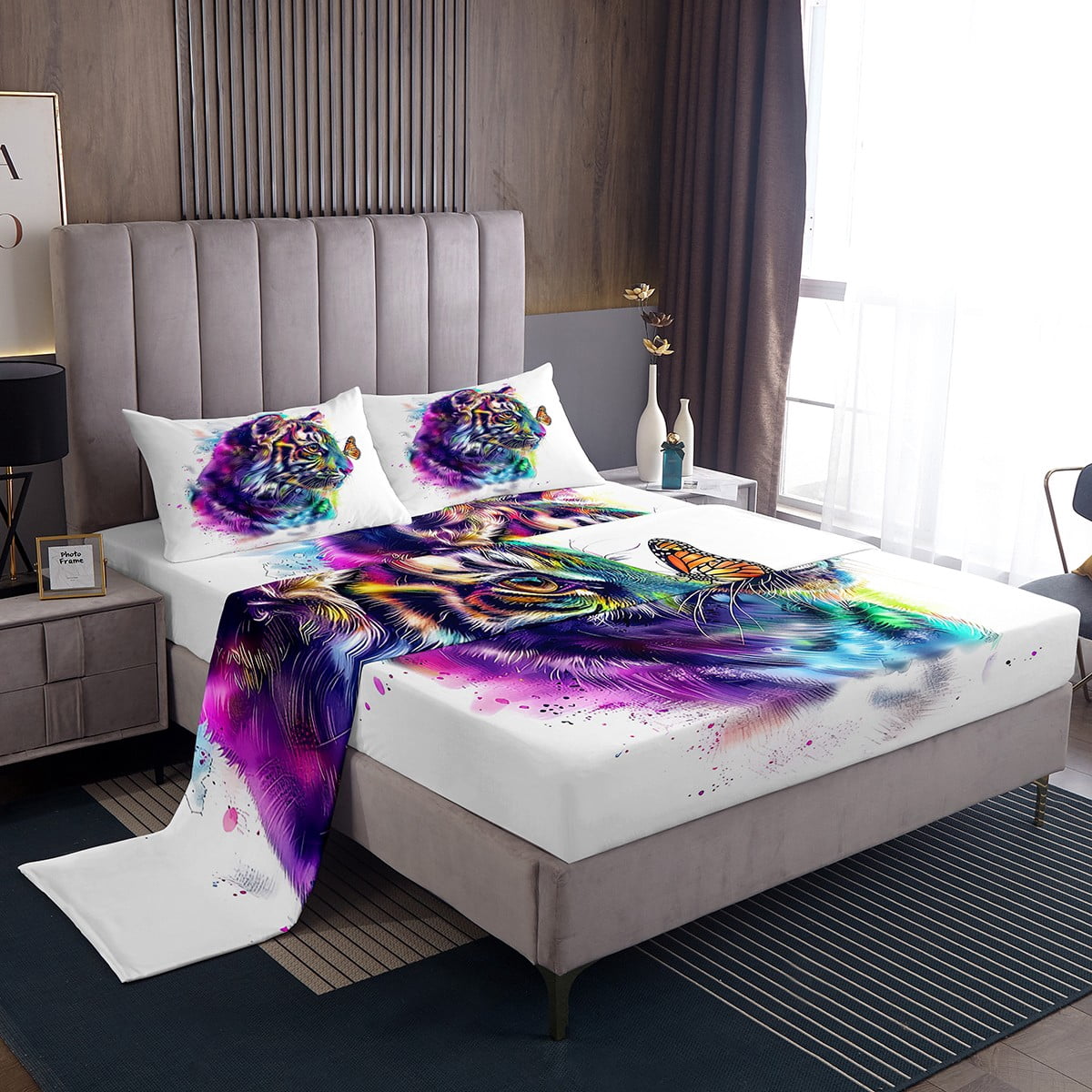 Erosebridal Watercolor Tiger Bedding Queen Size Hippie Graffiti Bed ...
