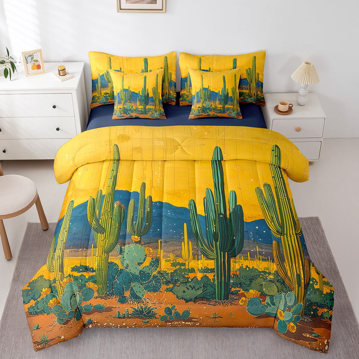 YST Western 7 Piece Comforter Set King Bed in a Bag,Retro Tropical ...