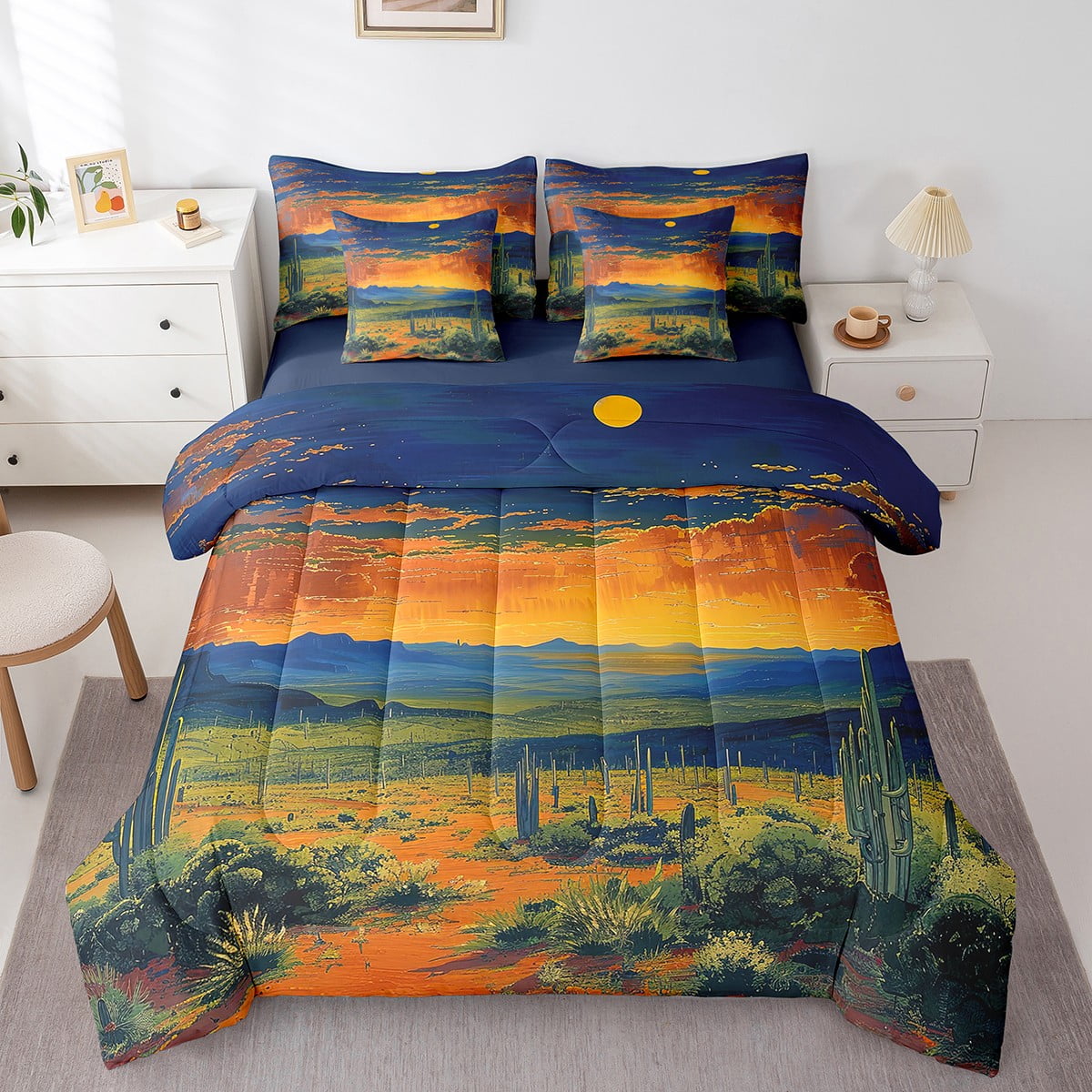 YST Western 7 Piece Comforter Set Twin Bed in a Bag,American Wild West ...