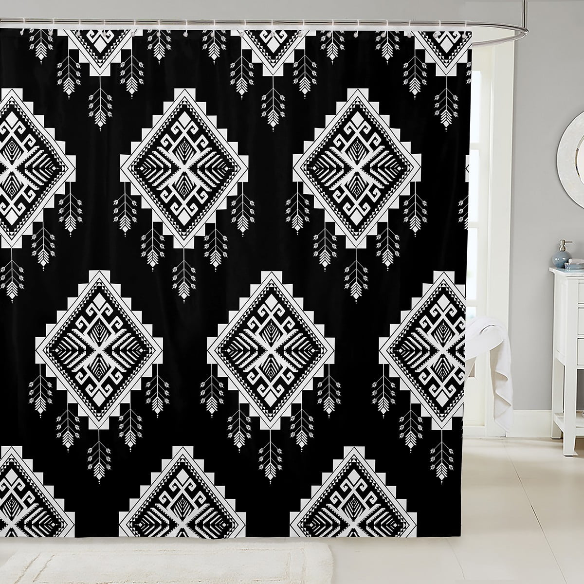 Western Aztec Shower Curtain For Bathroom Exotic Tribal Mexican ...