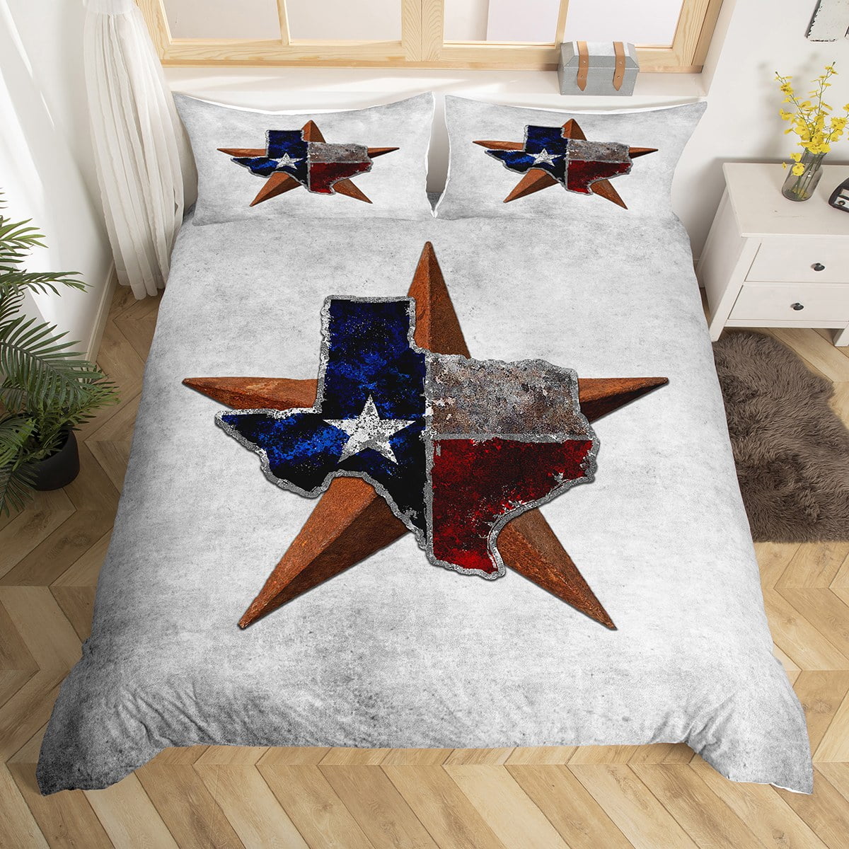 YST Western Bedding Sets Full Texas State Flag Comforter Cover, Texas ...