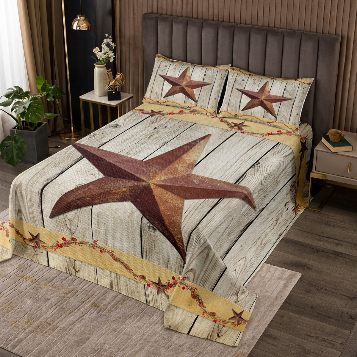 YST Western Bedspread Set Twin,West Texas Star Quilt Set for Kids Boys ...