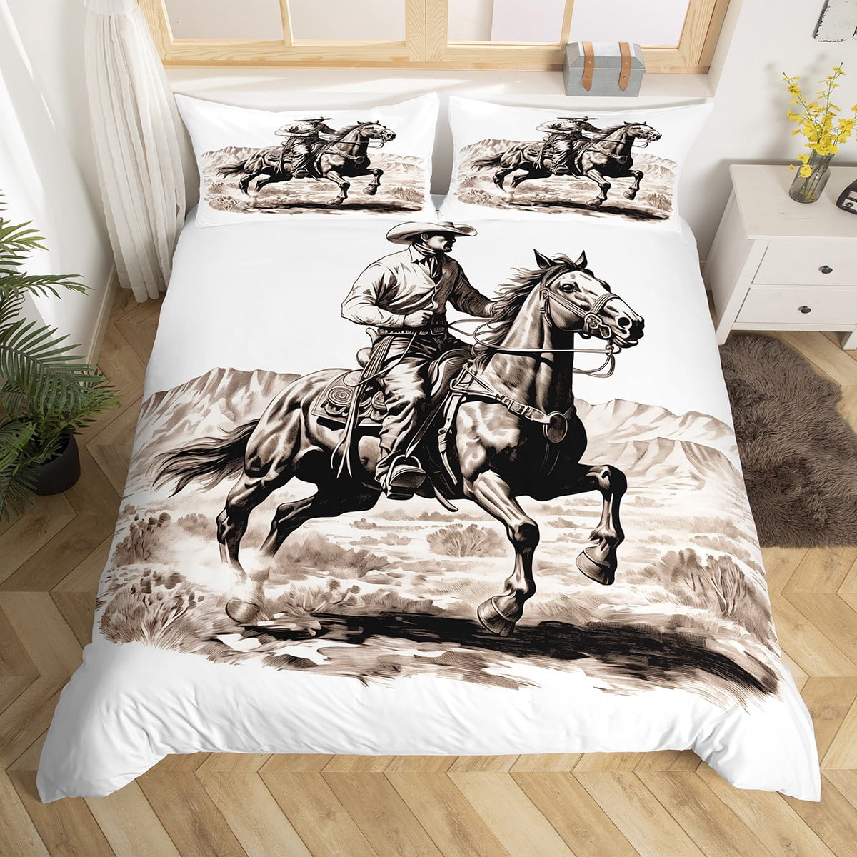 Erosebridal Western Comforter Cover King Southwestern Cowboy Hat Duvet ...