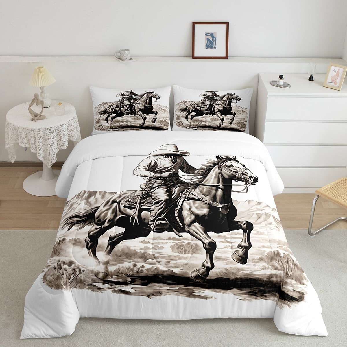 Erosebridal Western Comforter Set Twin Southwestern Cowboy Hat Bedding ...