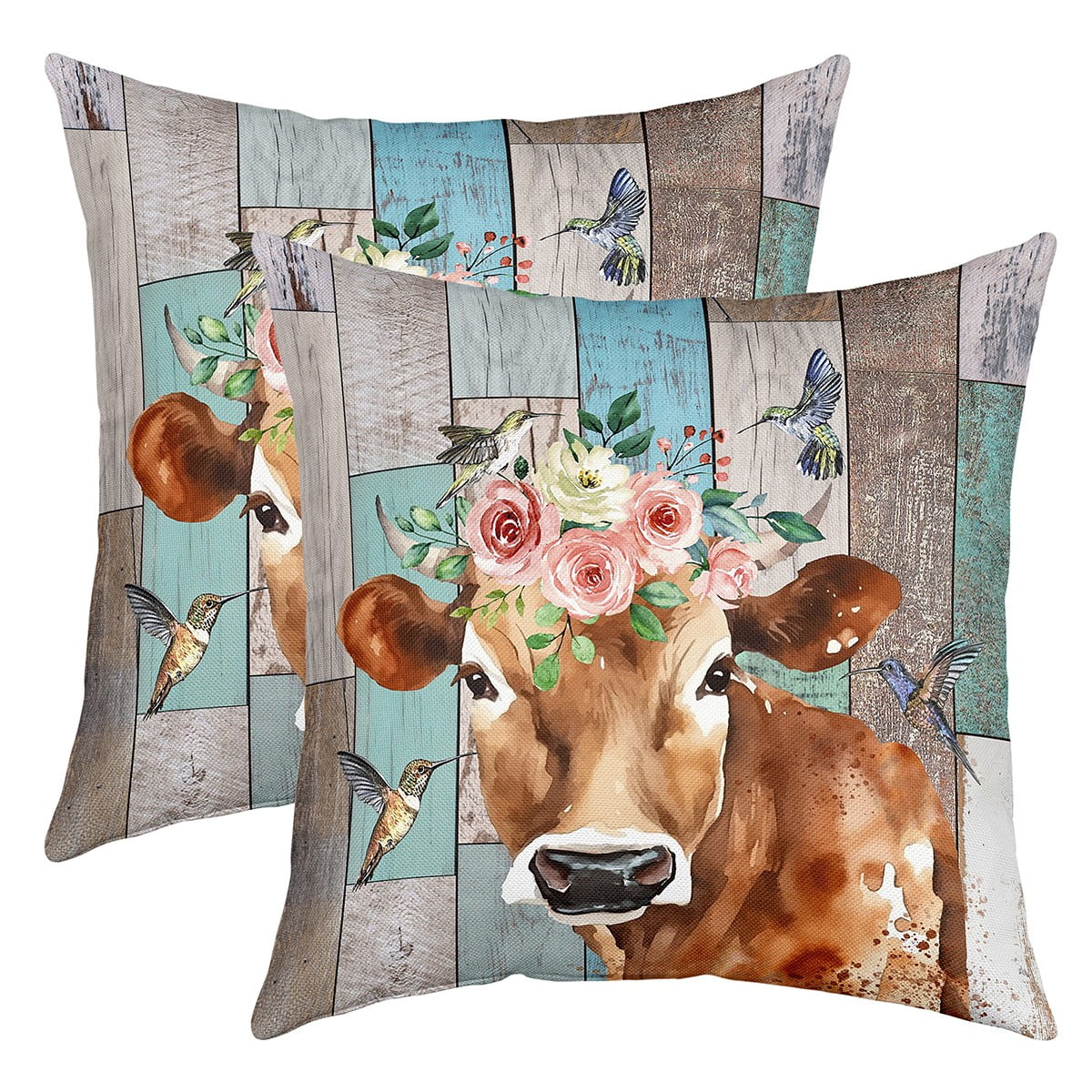 YST Western Cow Print Throw Pillow Covers for Cowboy Farmhouse Country ...