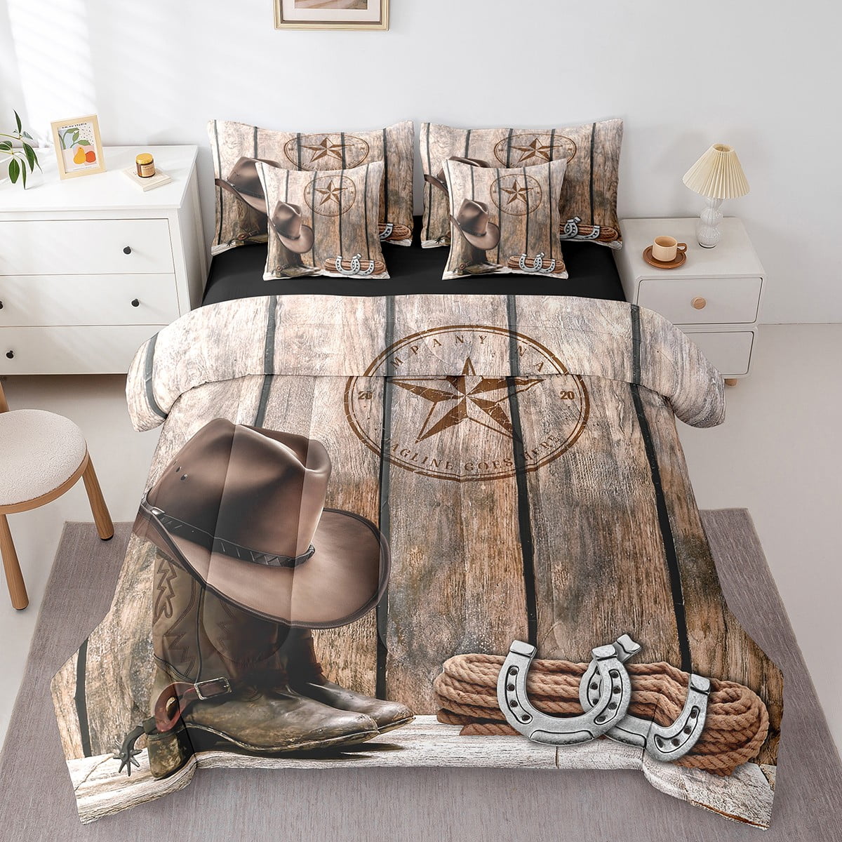 Erosebridal Western Cowboy Queen Comforter Set 7 Piece Texas Star ...