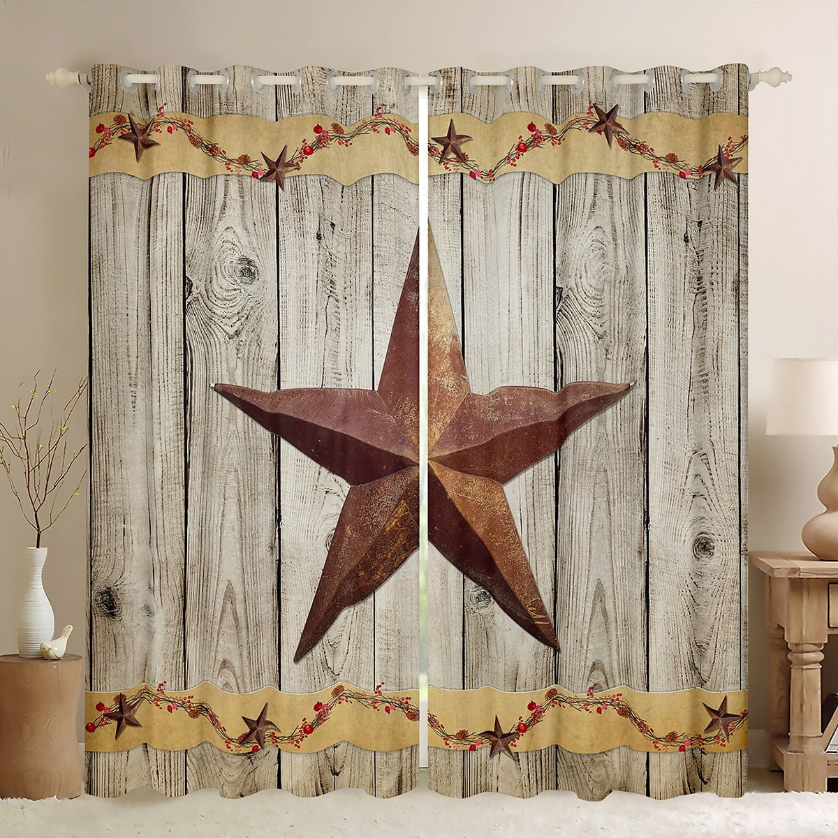YST Western Curtains,West Texas Star Blackout Curtains for Kids Boys ...