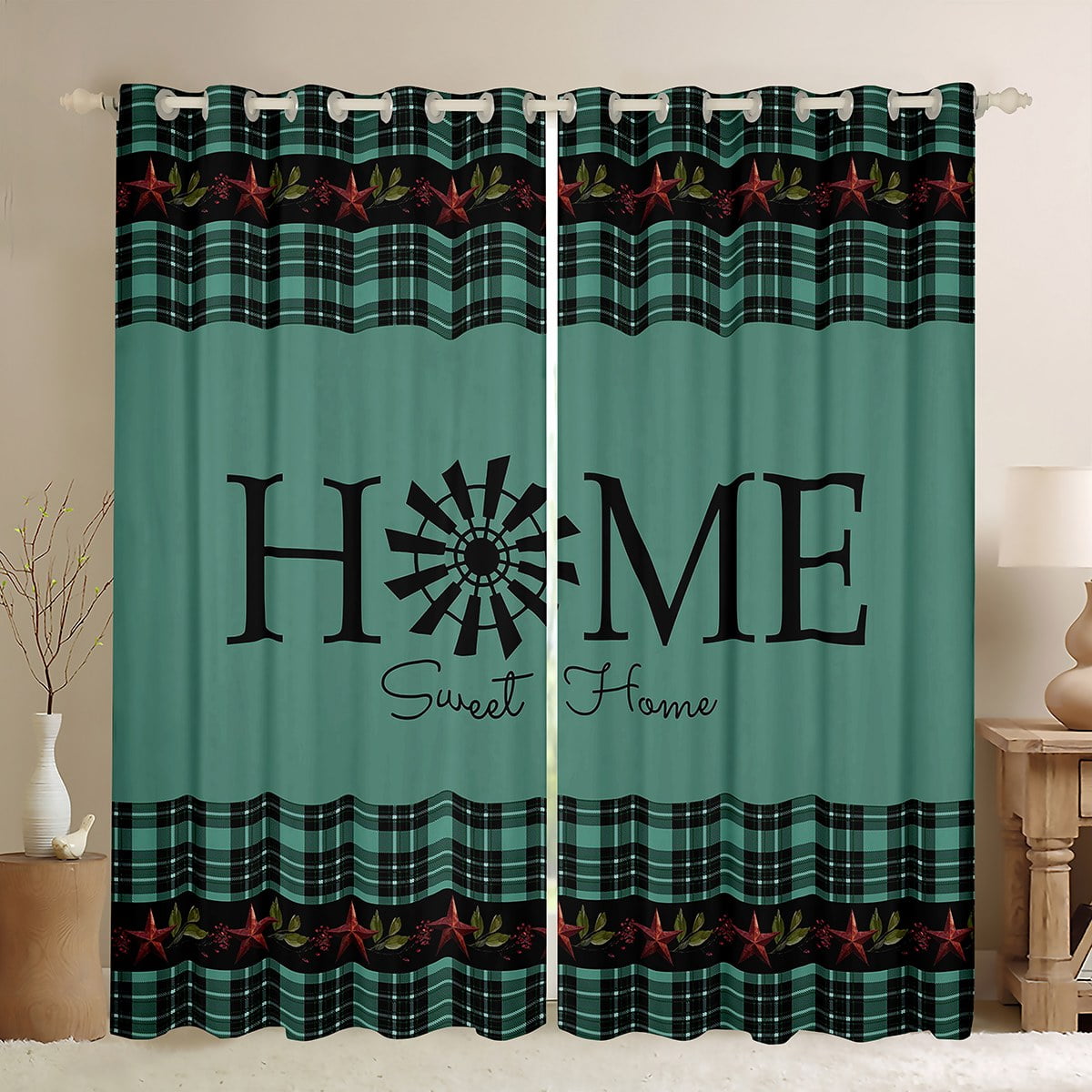 Western Decor Curtains Southwestern Rustic 30%-50% Blackout Curtains 52 ...