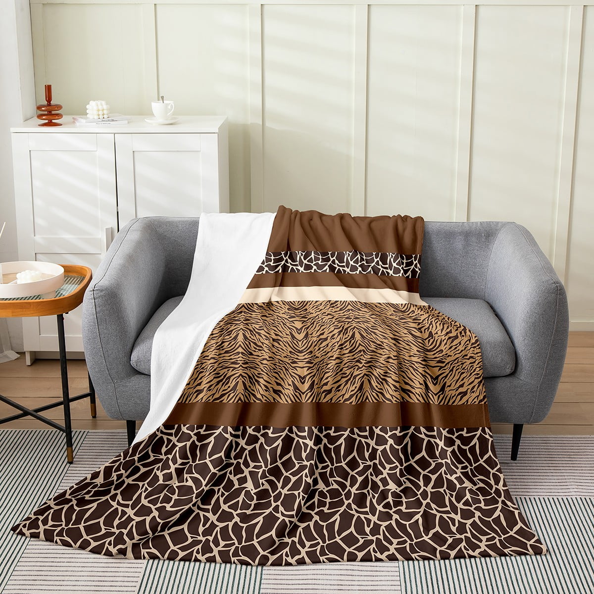 Western Fleece Blanket,Wild Animals Skin Throw Blanket Wildlife Hair ...