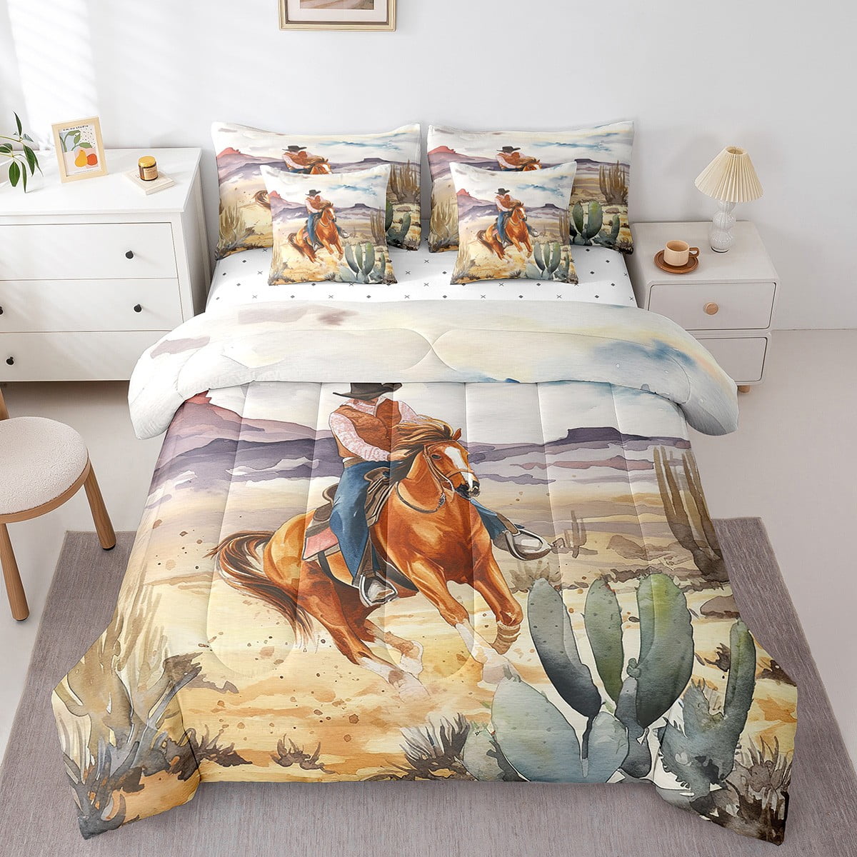 YST Western Horse Bed in a Bag,Farmhouse Western Cowboy 7 Piece ...