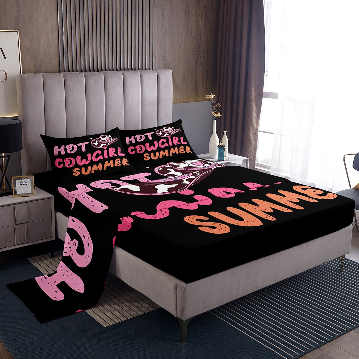 Western Sheet Set Full Women Lady Hot Cowgirl Summer Design Bed Sheets ...