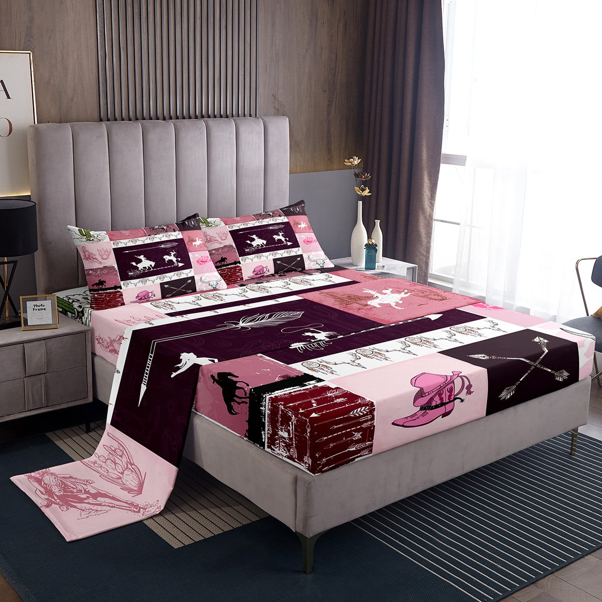 Erosebridal Western Sheets Pink Sheet Set Queen Camo Rustic Farmhouse ...