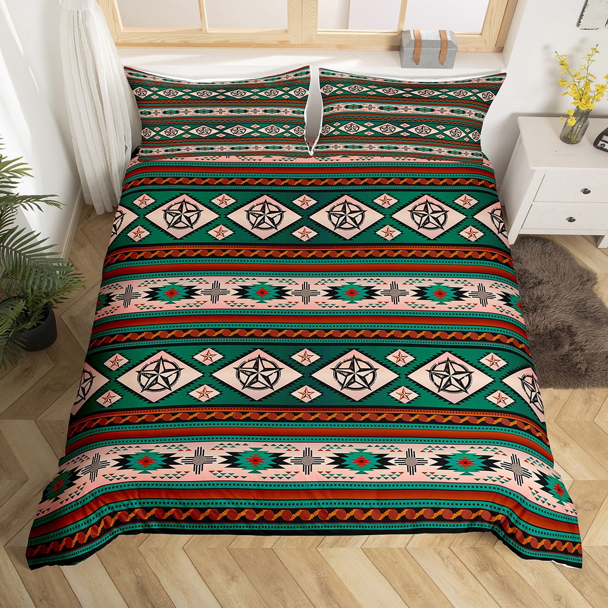 YST Western Texas Star Duvet Cover for Kids Boys Girls Nordic Aztec ...