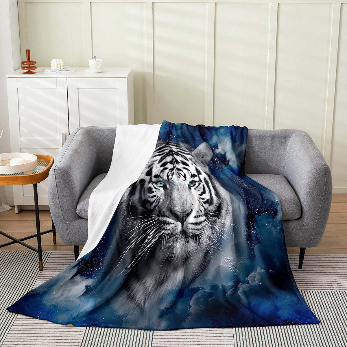 YST White Tiger Blanket,Wild Animal Printed Throw Blanket for Boys ...