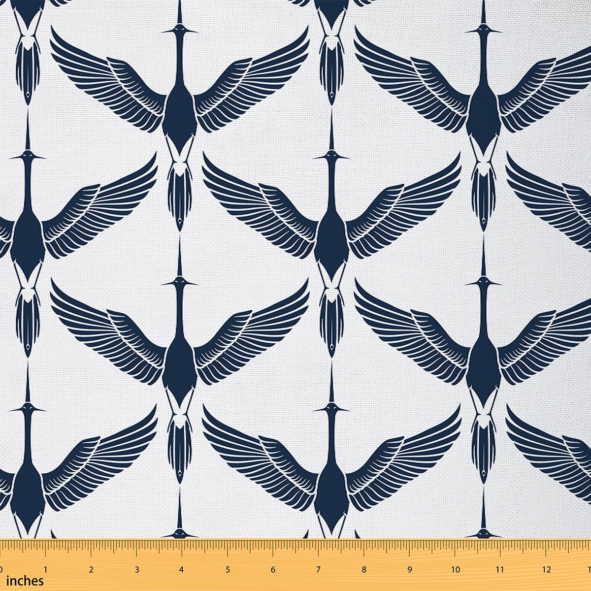 YST Wild Goose 1 Yard Fabric By The Yard,Black Bird Upholstery Fabric,Abstract Wings Decorative ...