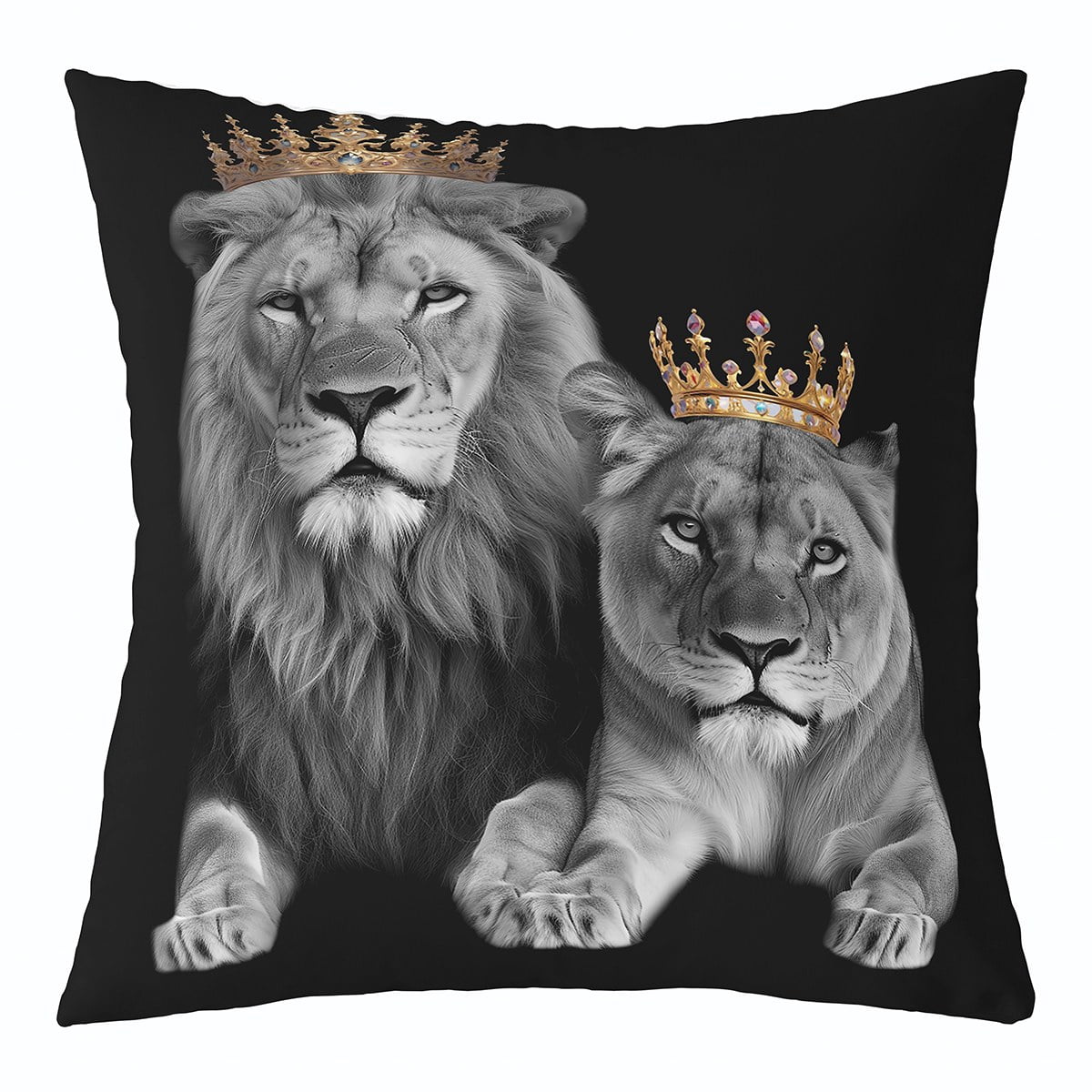 YST Wild Grey Lion Throw Pillow Cover 20x20 Inch For Adult Teens ...