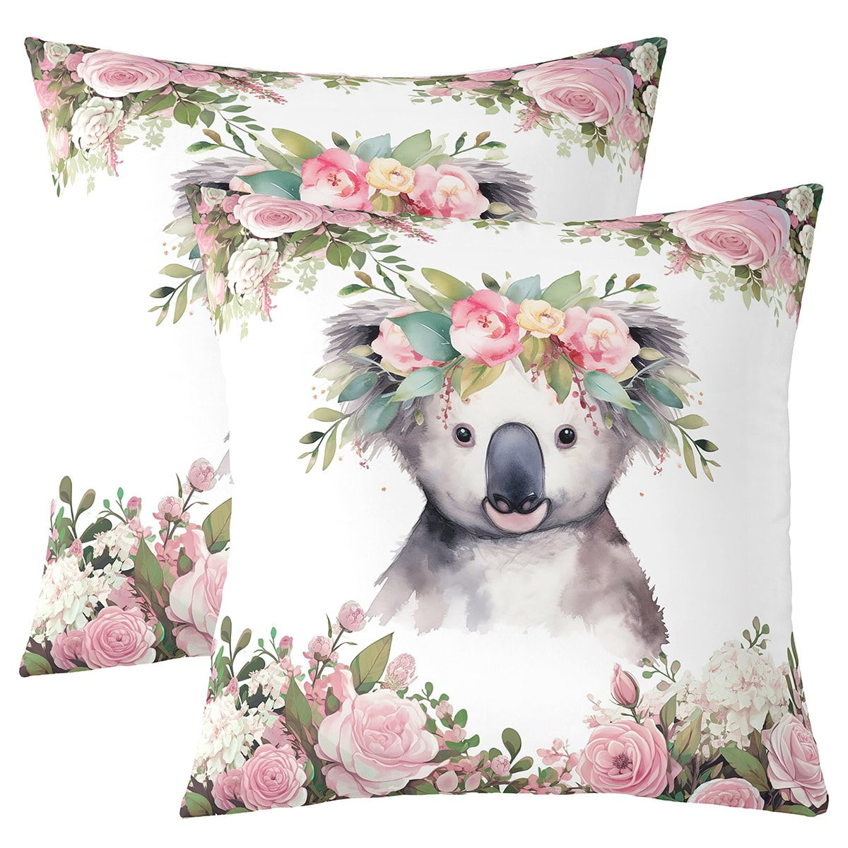 Wild Koala Throw Pillow Covers Set of 2,Cute Animal Pillow Covers ...