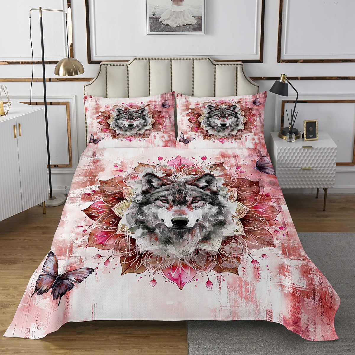 YST Wild Wolf Coverlet King Size for Kids Teens Adults Safari Animal ...