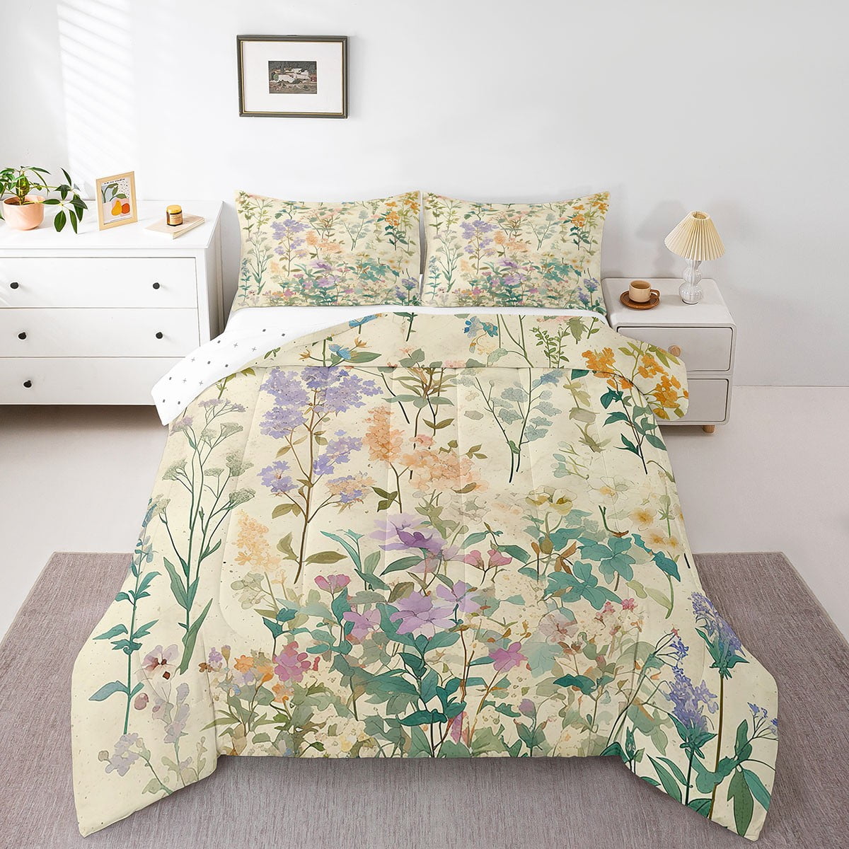 YST Wildflower Bedding Twin for Boys Girls Kids Rustic Flower Leaves ...