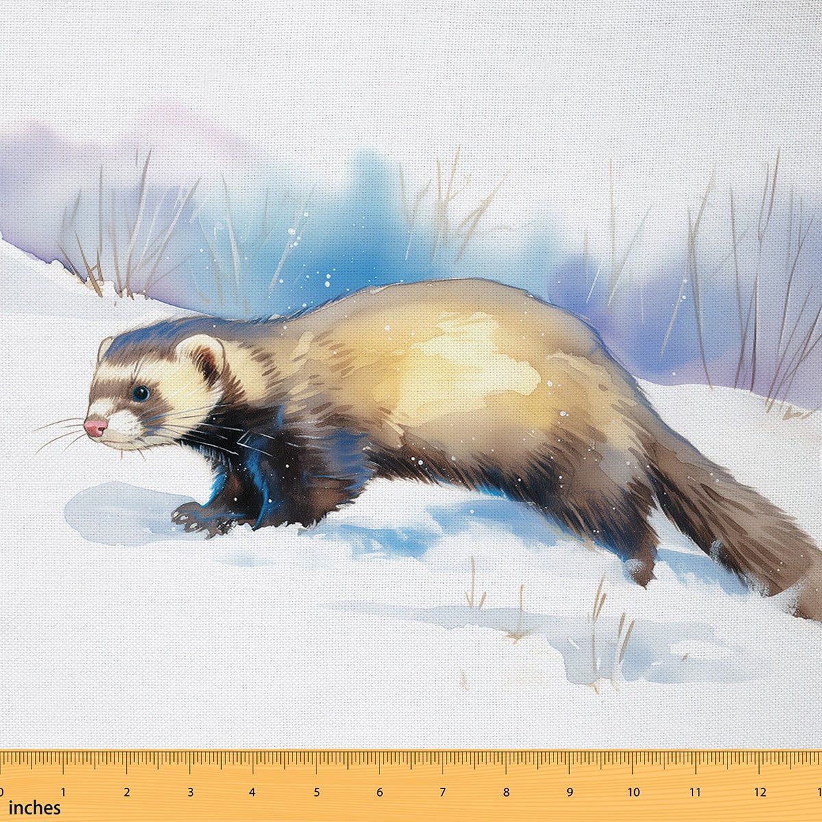 Erosebridal Winter Mink Fabric By The Yard, Cartoon Wildlife Craft ...