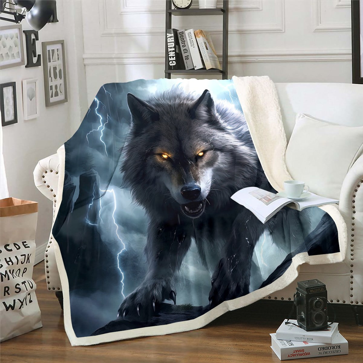 Wolf Blanket Adults,3D Animal Print Wolf Throw Blanket Gothic Home ...