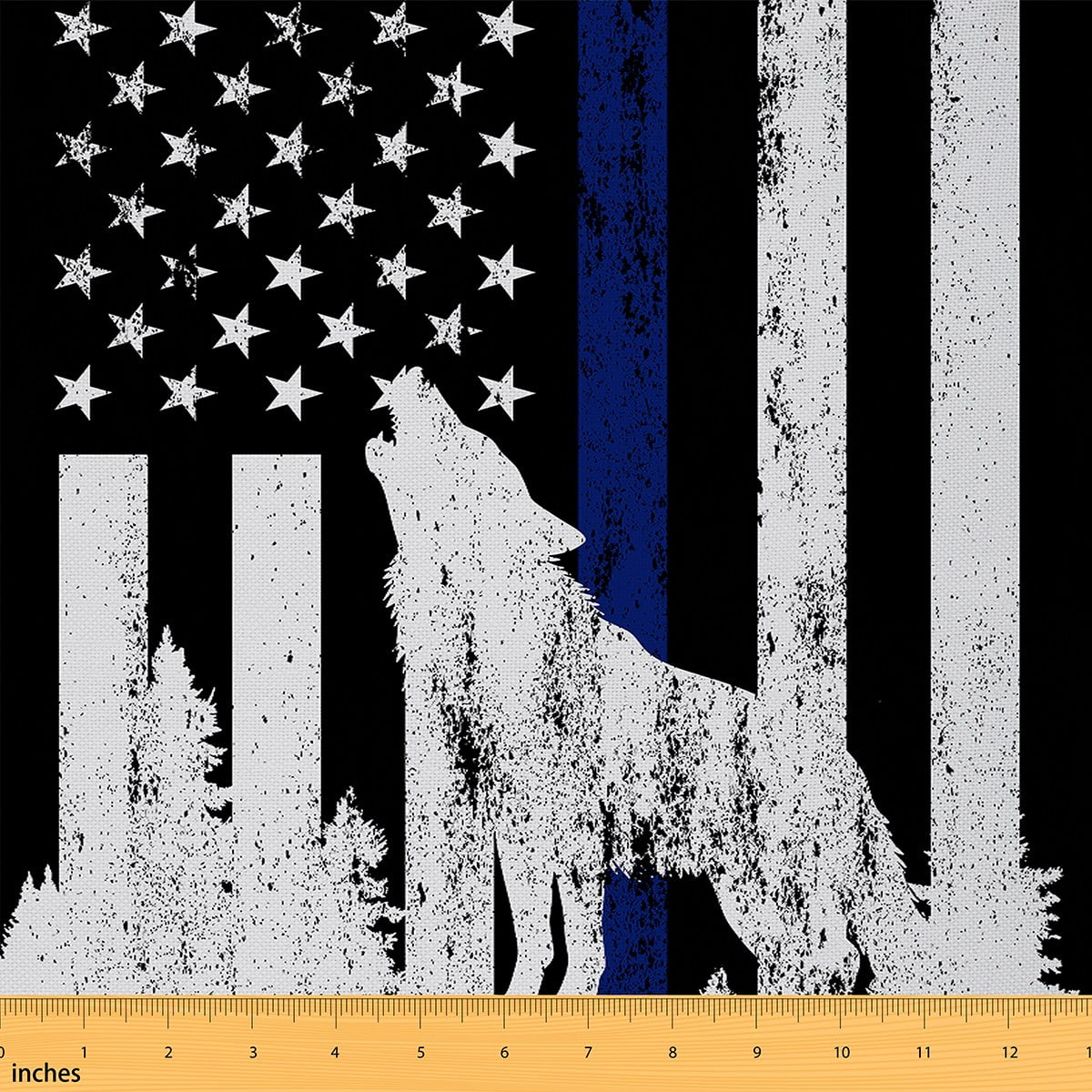 Erosebridal Wolf Fabric By The Yard American Flag Upholstery Fabric ...