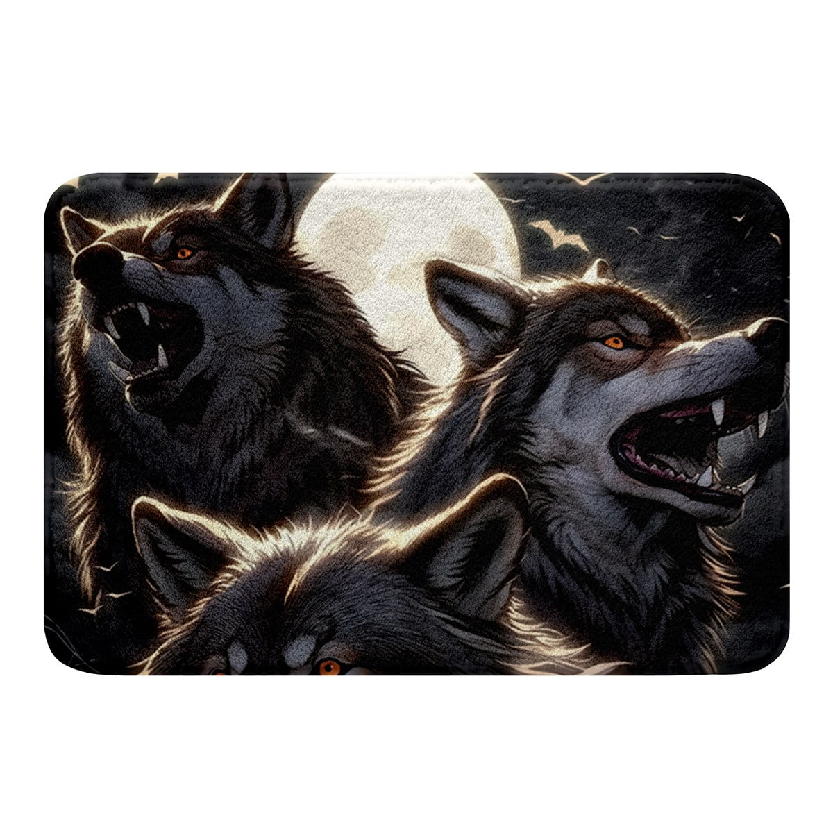 Erosebridal Wolf Moon Bath Rugs ,Wild Animal Wolves Bathroom Rugs ...
