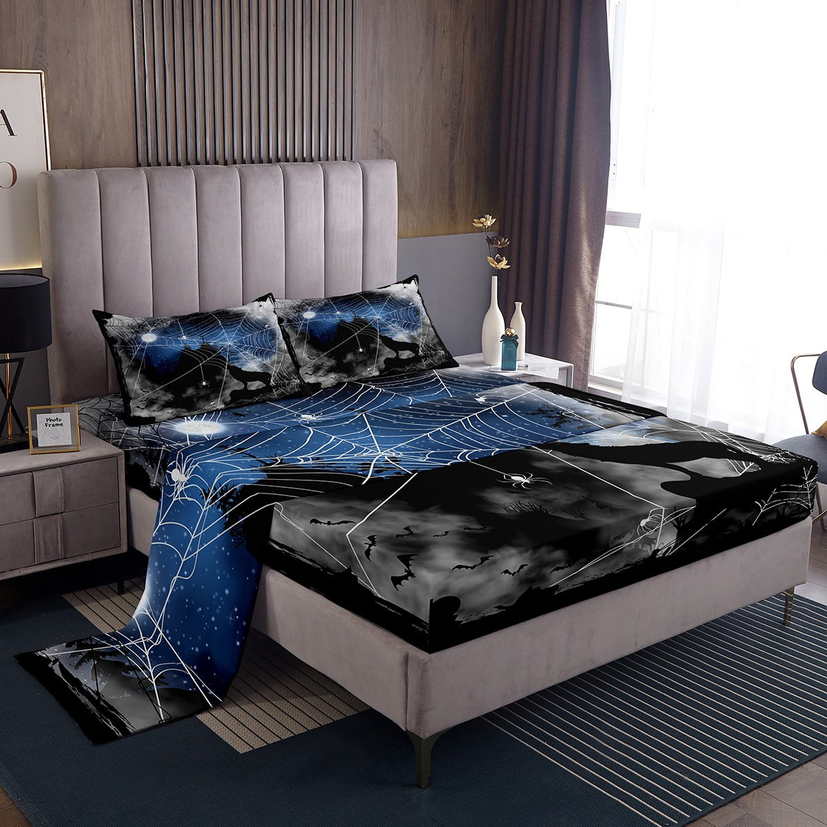 YST Wolf Silhouette Queen Sheet Set Psychedelic Galaxy Sheets ...