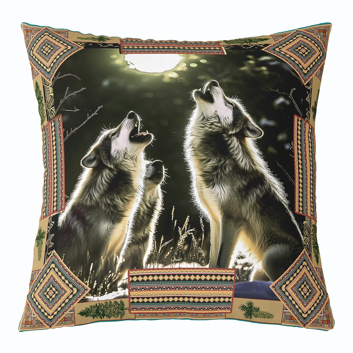 YST Wolf Throw Pillow Cover 18x18 Inch,3D Howling Wolf Pillow Cover for ...