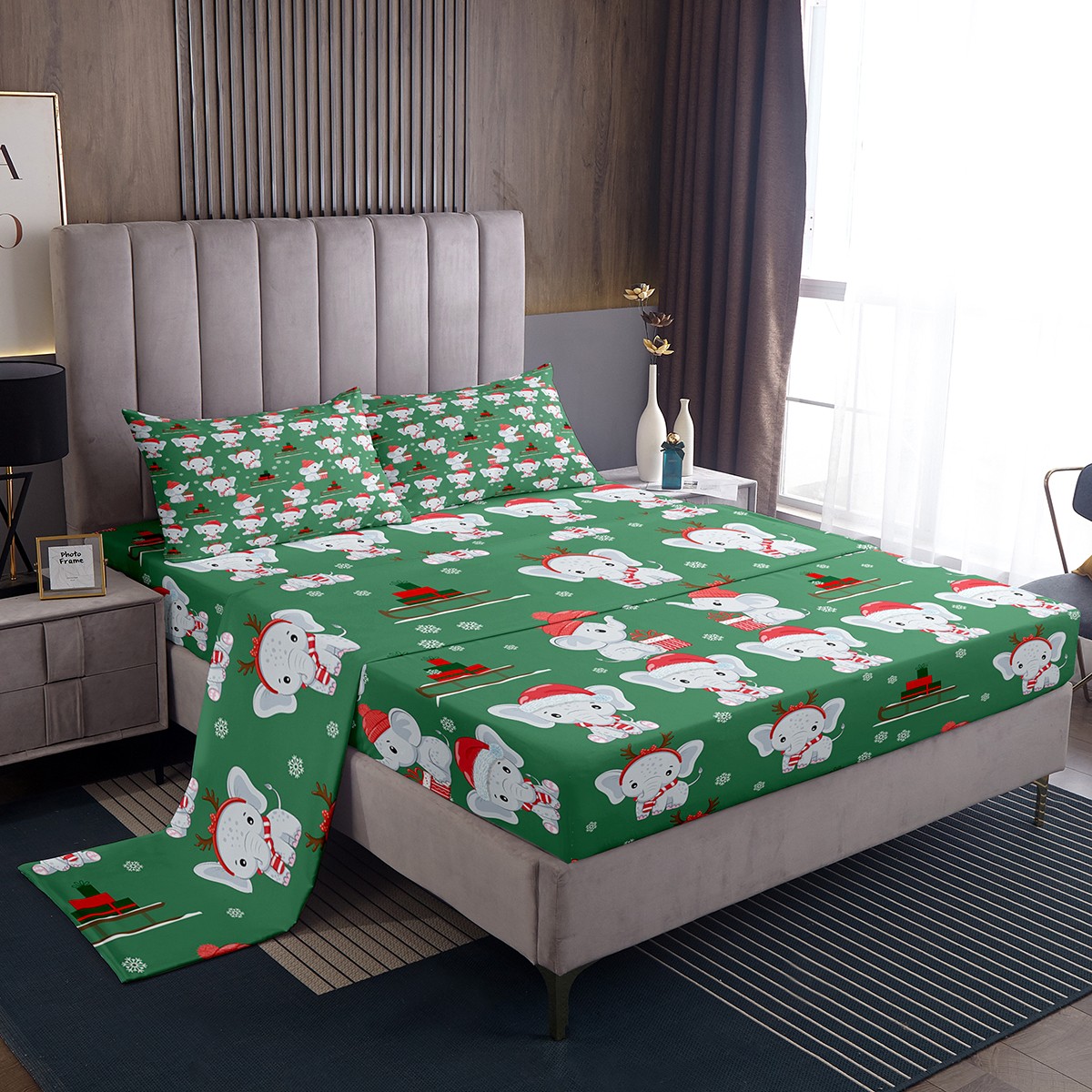 YST Xmas Sled Snowflakes King Sheets for Toddlers Kids Farm Animal ...