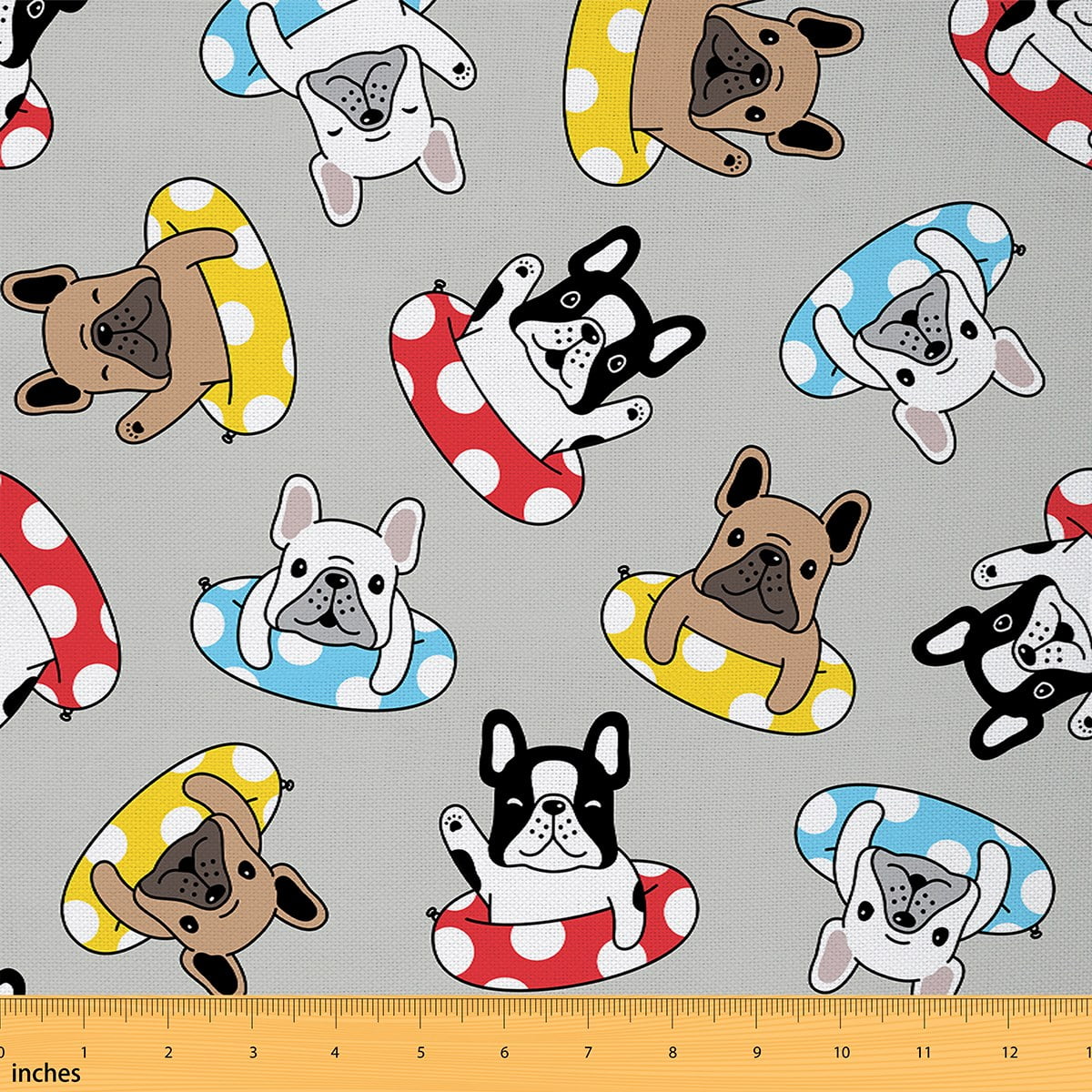 YST YST Cute Pug Fabric by The Yard,Corgi Shiba Puppy Kids Upholstery ...