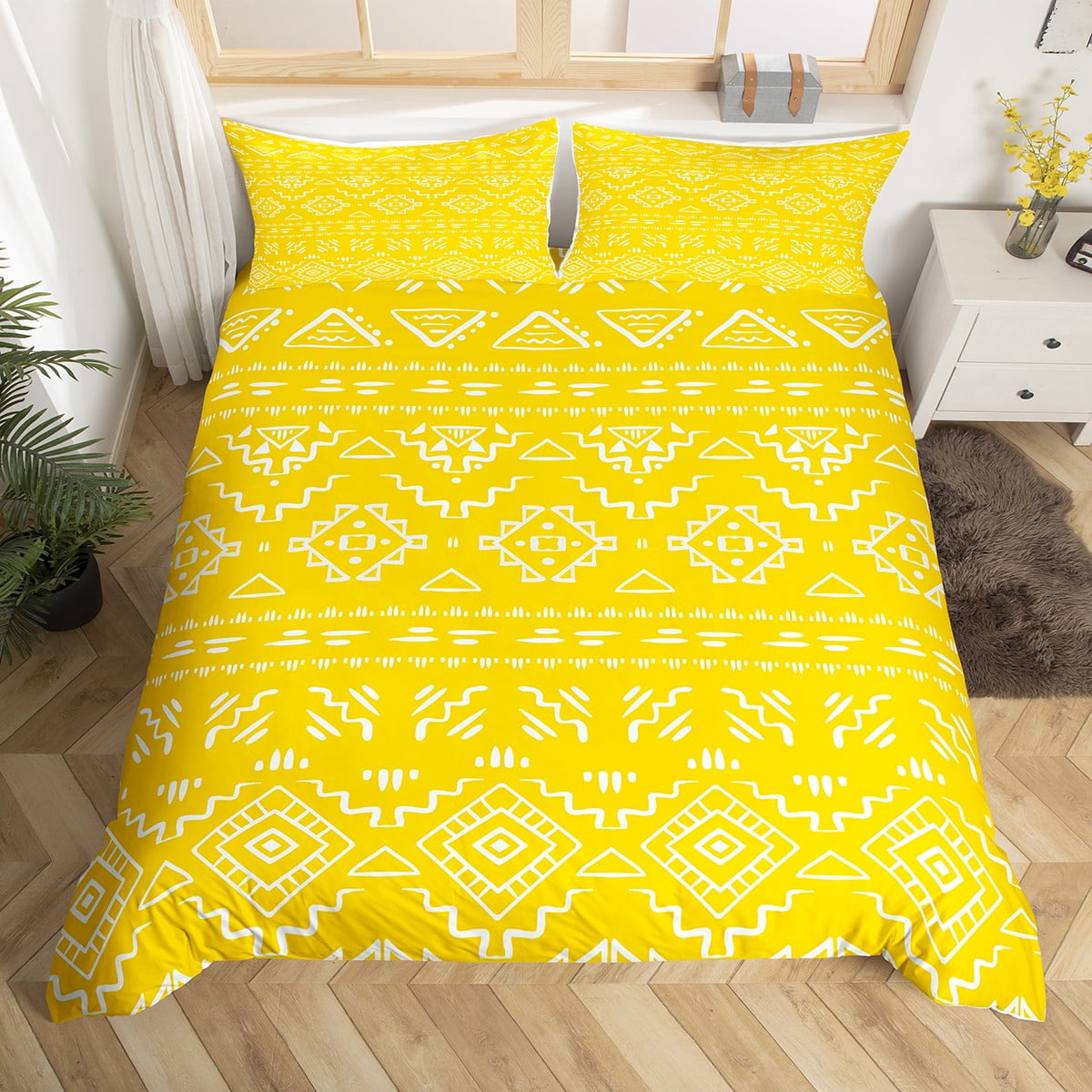 YST Yellow Aztec Bedding Set Queen Western Boho Comforter Cover Exotic ...