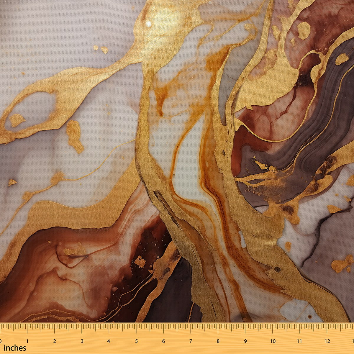 YST Yellow Brown Marble Decorative Fabric by the Yard,Modern Marble ...